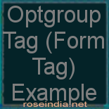 Optgroup Tag (Form Tag) Example