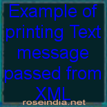 Example of printing Text message passed from XML to JSP