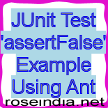JUnit Test 'assertFalse' Example Using Ant