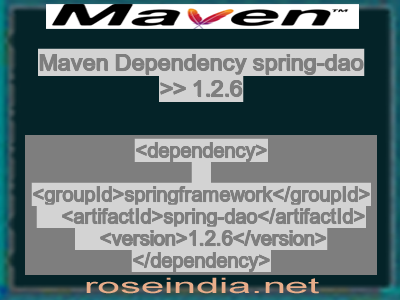 Maven Dependency spring-dao >> 1.2.6