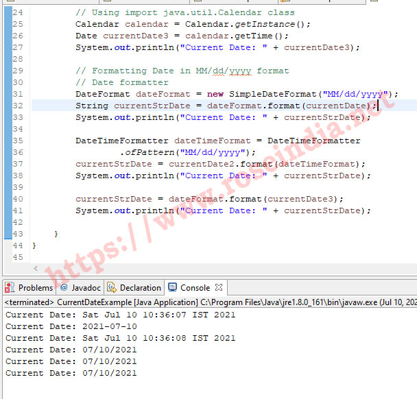 How To Get Today s Date In Java In Mm dd yyyy Format 