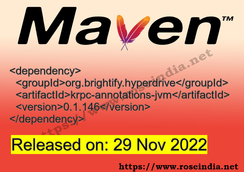 Maven Dependency For Orgbrightifyhyperdrive Krpc Annotations Jvm Version 01146 Is Released