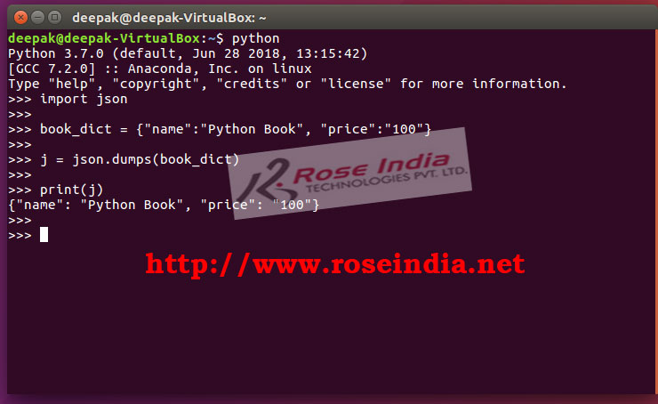 Convert Dictionary To JSON Python