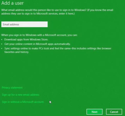 How to Create User Account in Windows 8 with Windows live ID