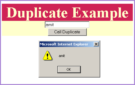 JavaScript duplicate method
