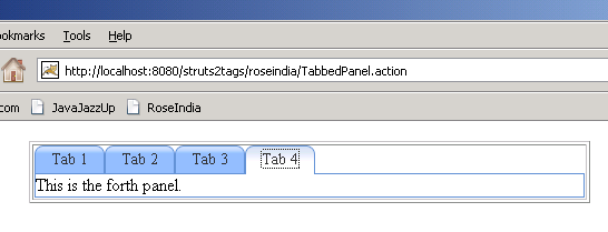 TabbedPanel (Ajax Tag) Example