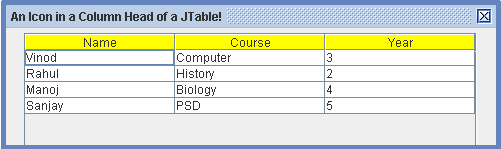 Setting An Icon With Text In A Column Head Of Jtable