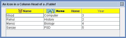Setting an Icon with Text in a Column Head of JTable