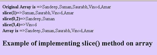 JavaScript array slice JavaScript array slice