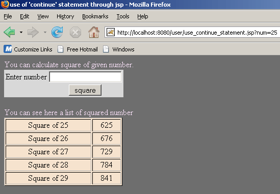 How To Use continue Keyword In Jsp Page