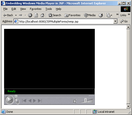 Implementing JSP And Embedding Windows Media Player wmp 