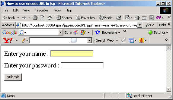Session Using URLRewriting