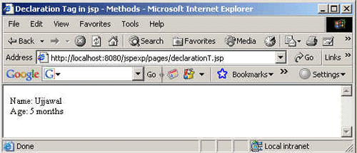 Method in Declaration Tag