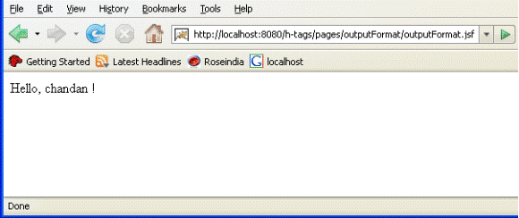 JSF outputFormat Tag JSF outputFormat Tag