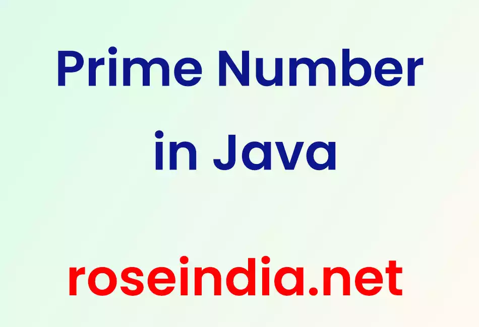 Prime Number In Java
