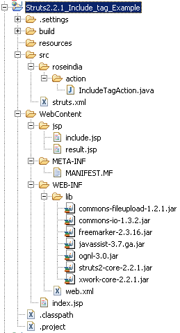 struts2.2.1 include tag example.