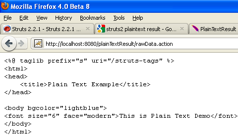 PlainText Result Example