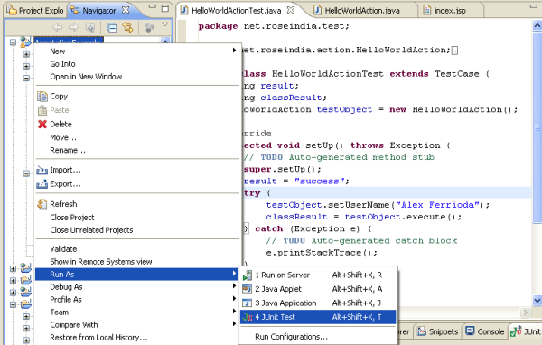 Running and testing the example