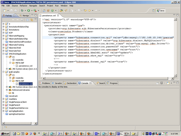 Creating files in jpa project