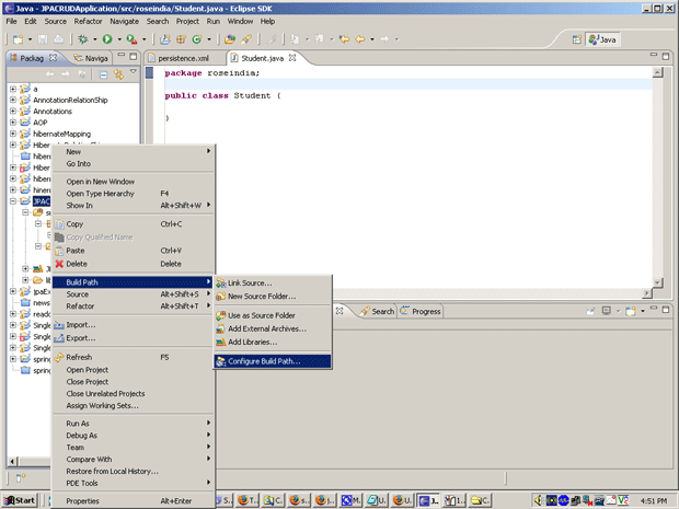 Creating files in jpa project