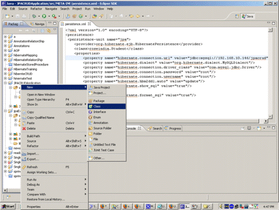 Select your project and right click on the it