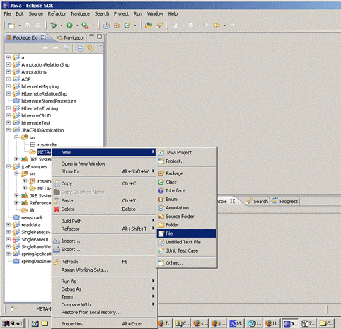 Select your project and right click on the it