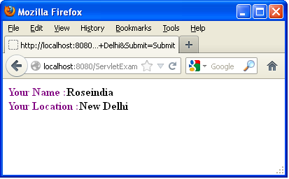Java Servlet : Reading Form Data Example