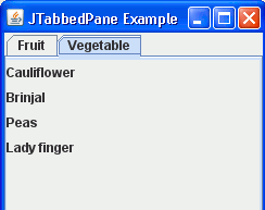 Java JTabbedPane Example