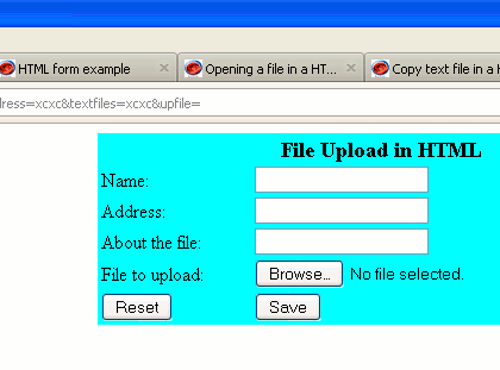 HTML File Upload Example